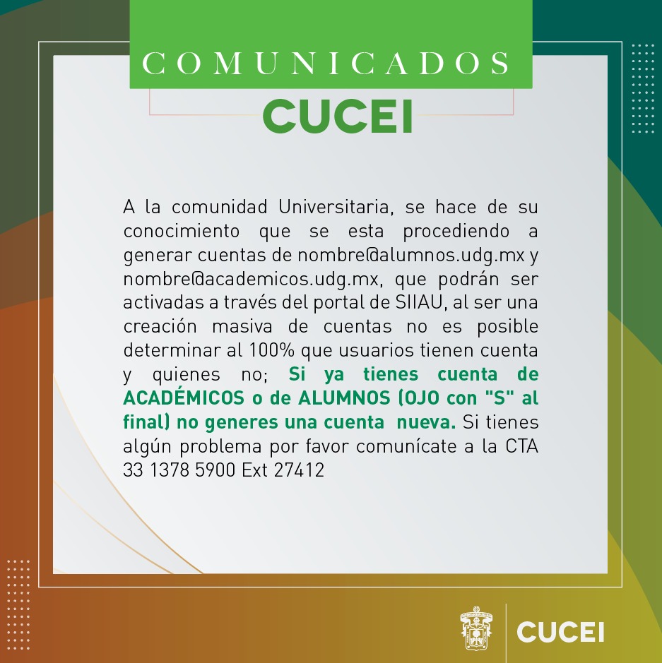 COMUNICADOS COVID-19 | Centro Universitario de Ciencias Exactas e Ingenierías