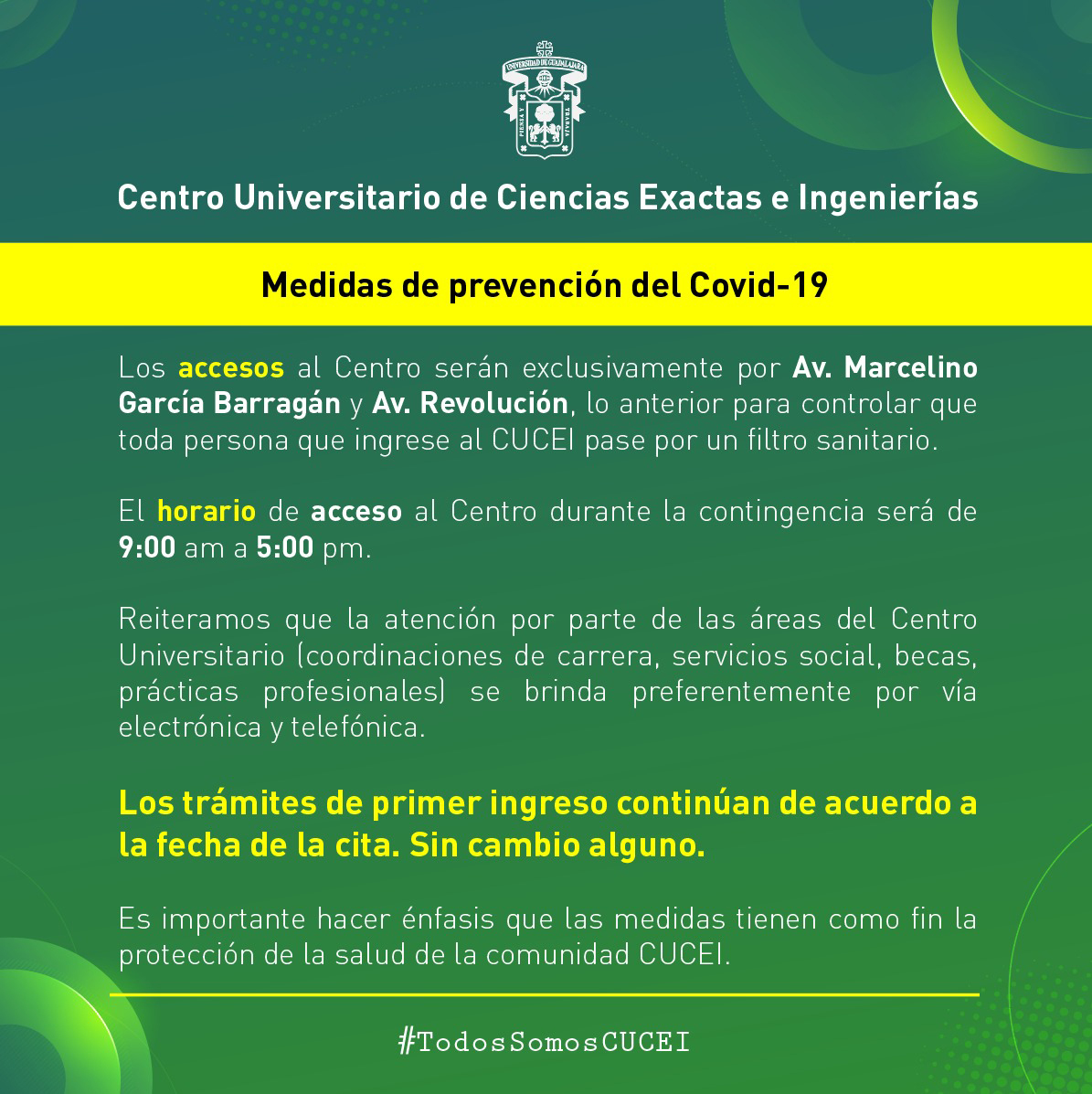 COMUNICADOS COVID-19 | Centro Universitario de Ciencias Exactas e Ingenierías