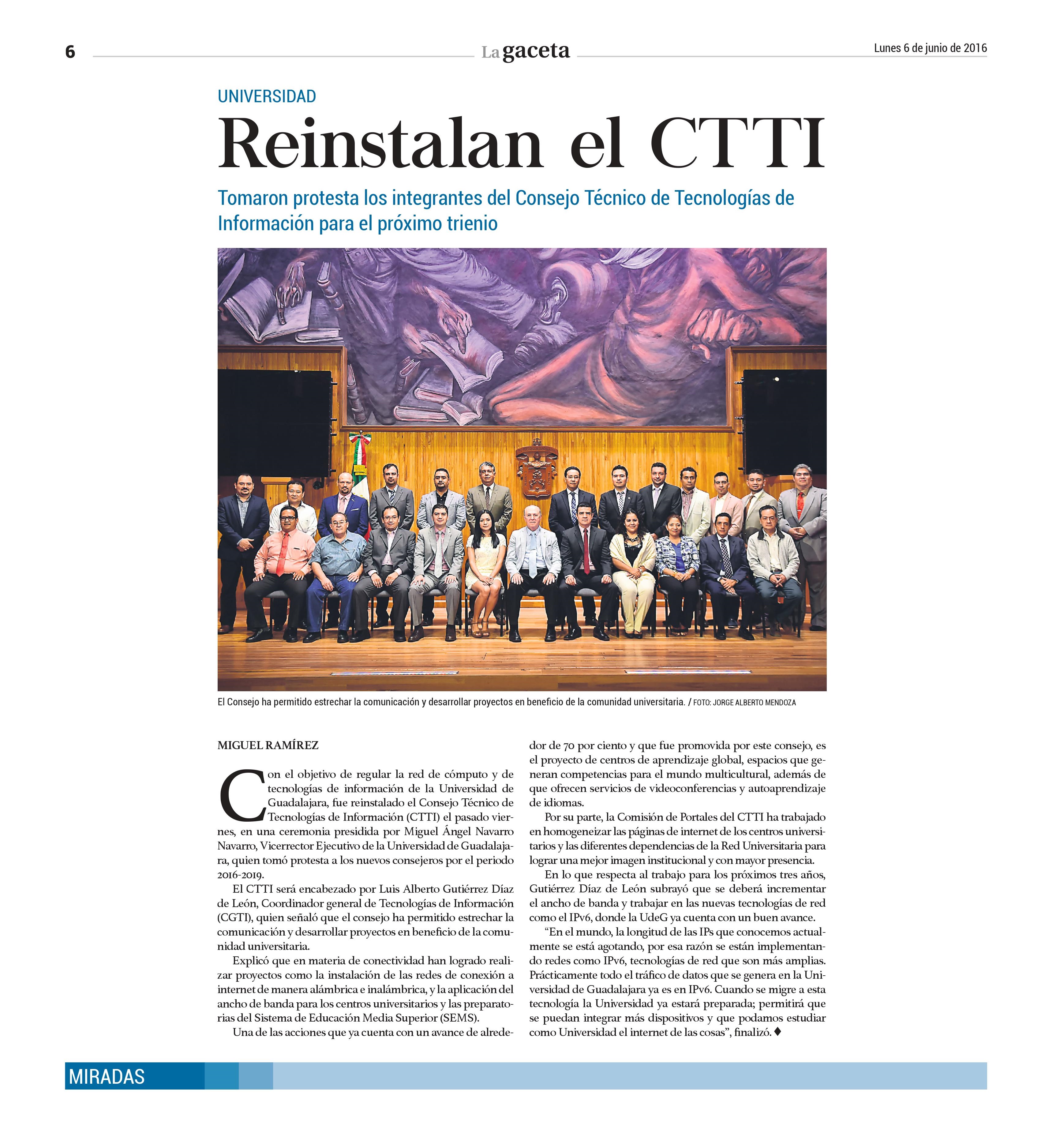 Reinstalan el CTTI | Centro Universitario de Ciencias Exactas e Ingenierías
