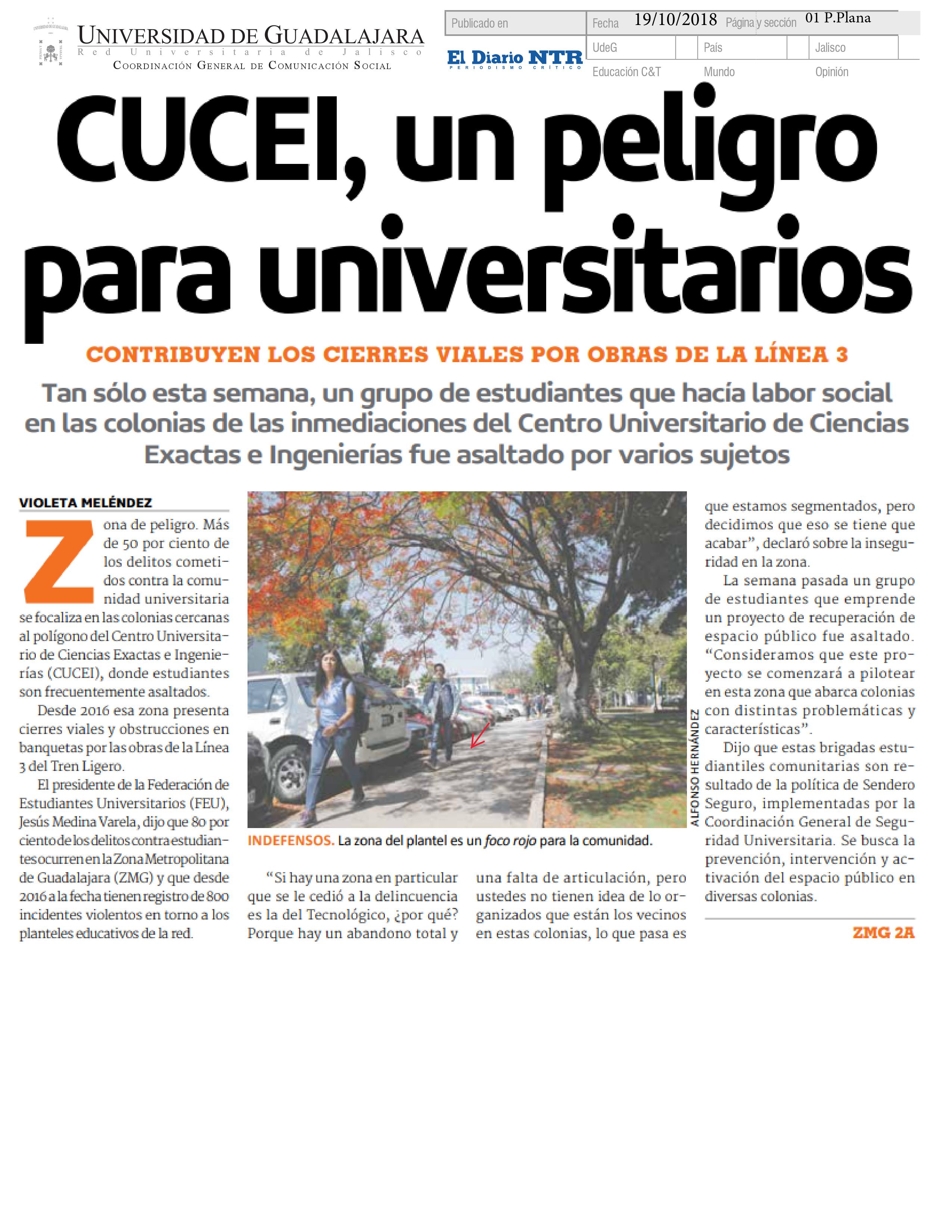 CUCEI un peligro para universitarios | Centro Universitario de Ciencias ...